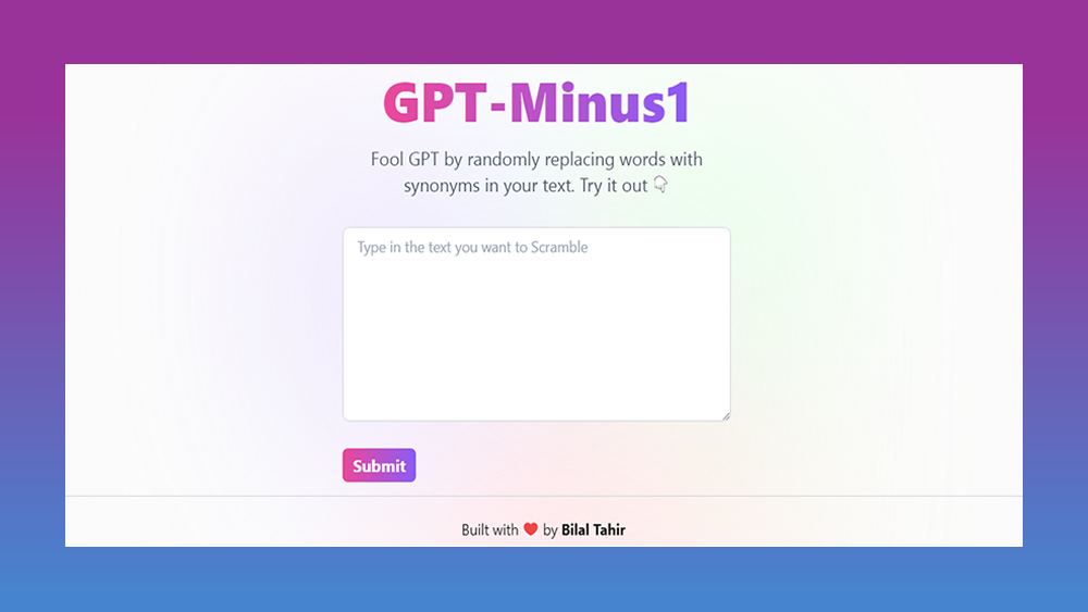 GPT Minus 1 AI | Futurepedia