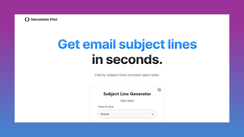 Subject Line Generator | Futurepedia